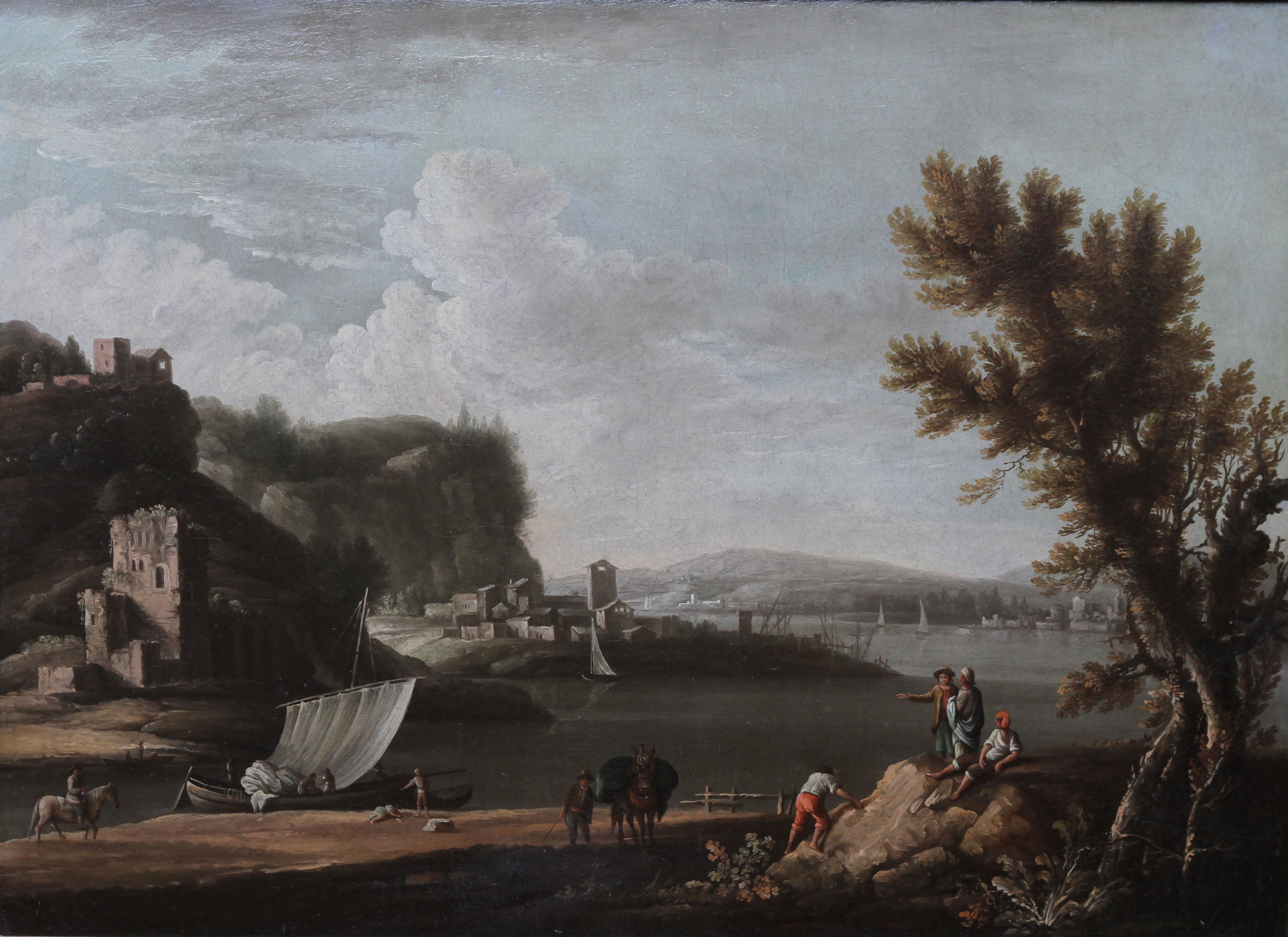 Adriaen van Diest - Riverscape with boats. Dutch Old Master Italian ...