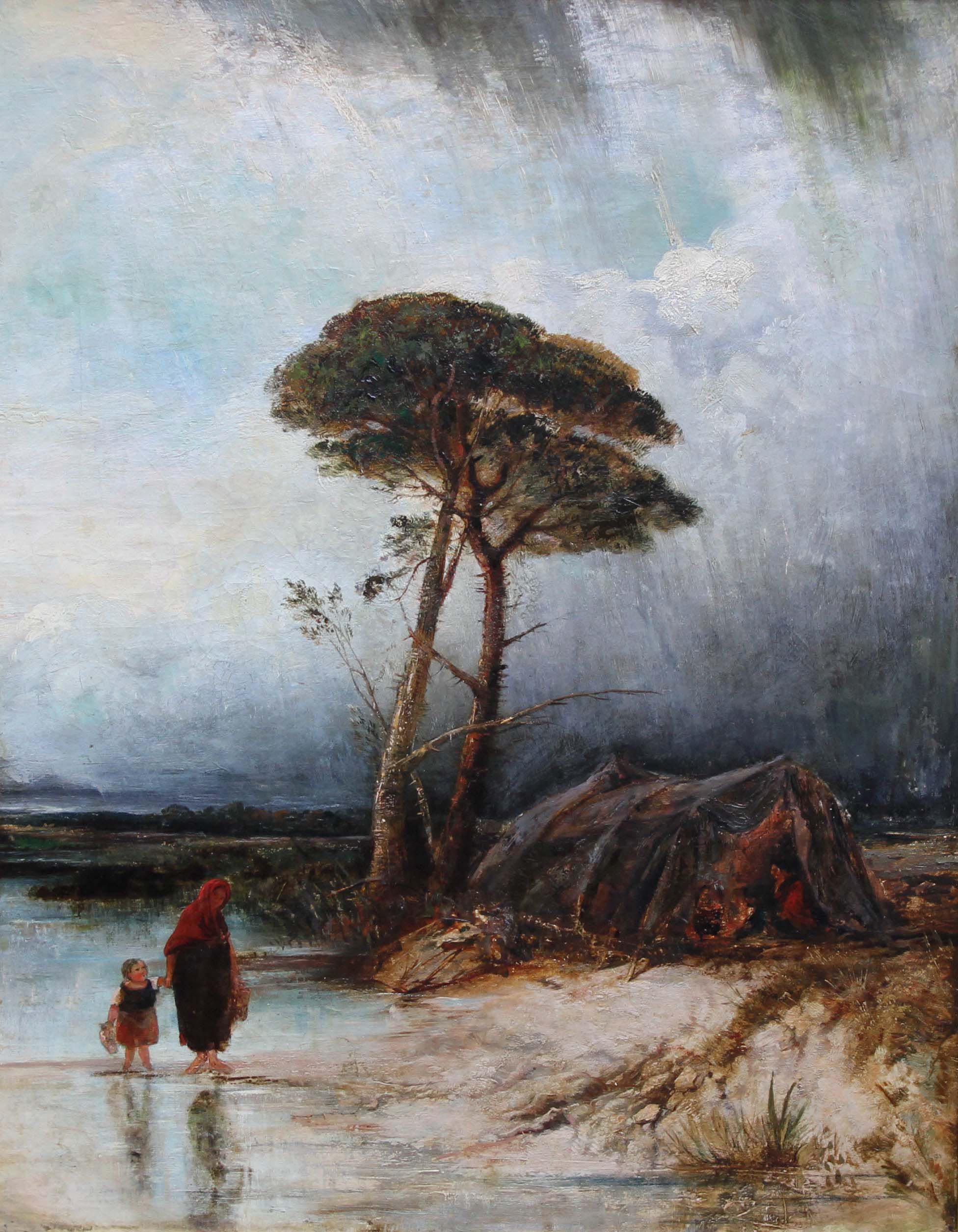 David Cox - Rainy Landscape - Victorian British Impressionist oil ...