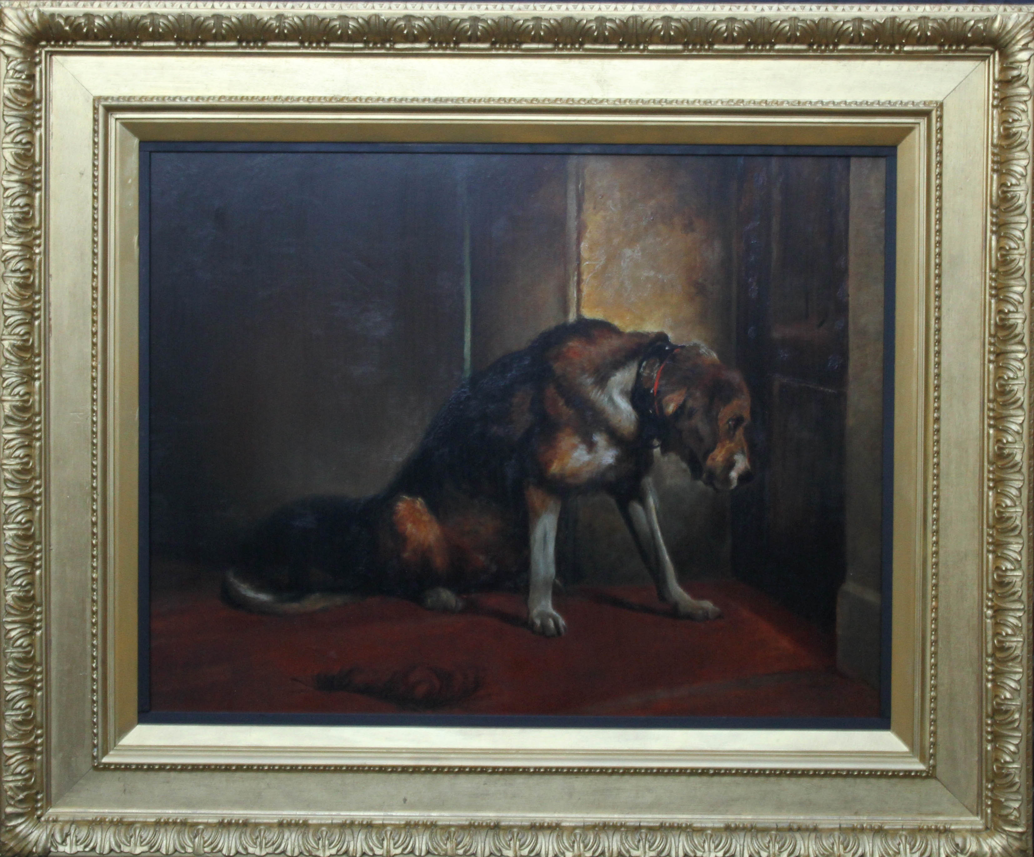 E. Stott - Dog Waiting Patiently - Richard Taylor Fine Art