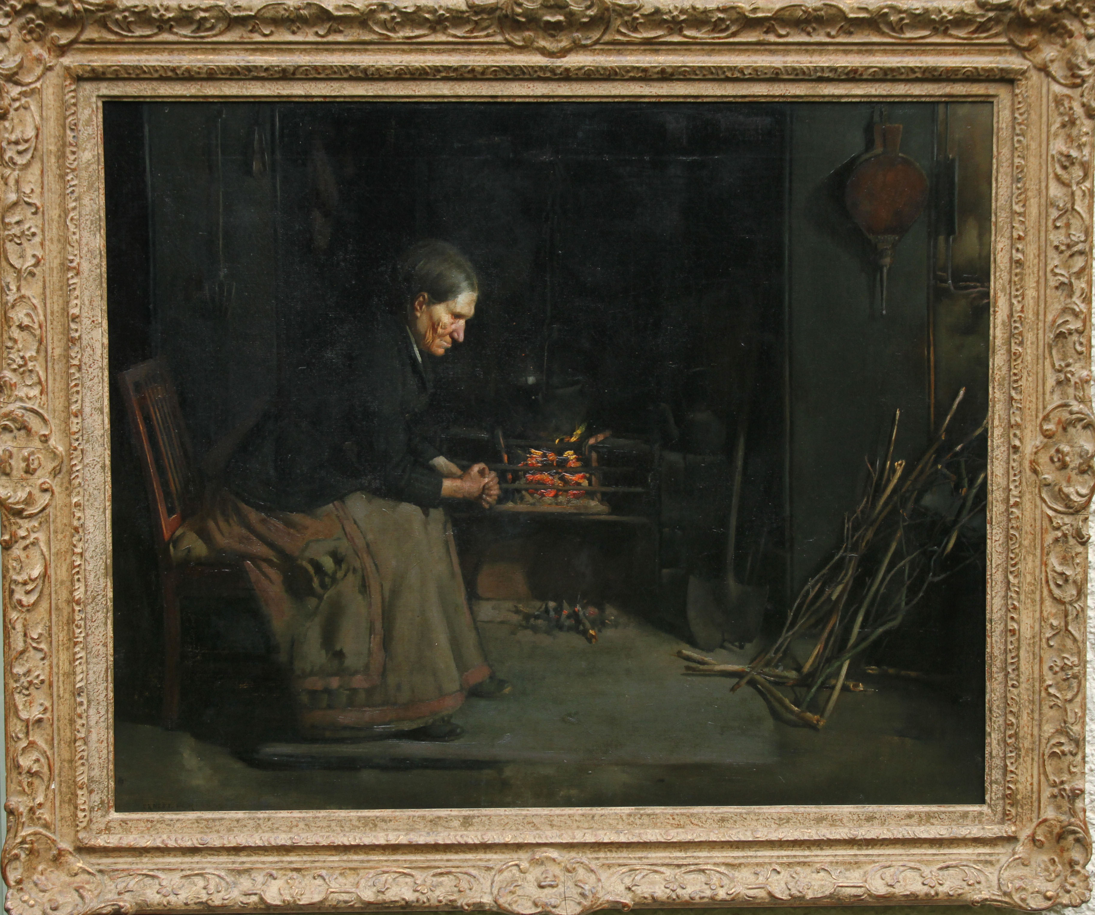 Ernest Higgins Rigg - Kitchen interior - Victorian genre listed artist ...