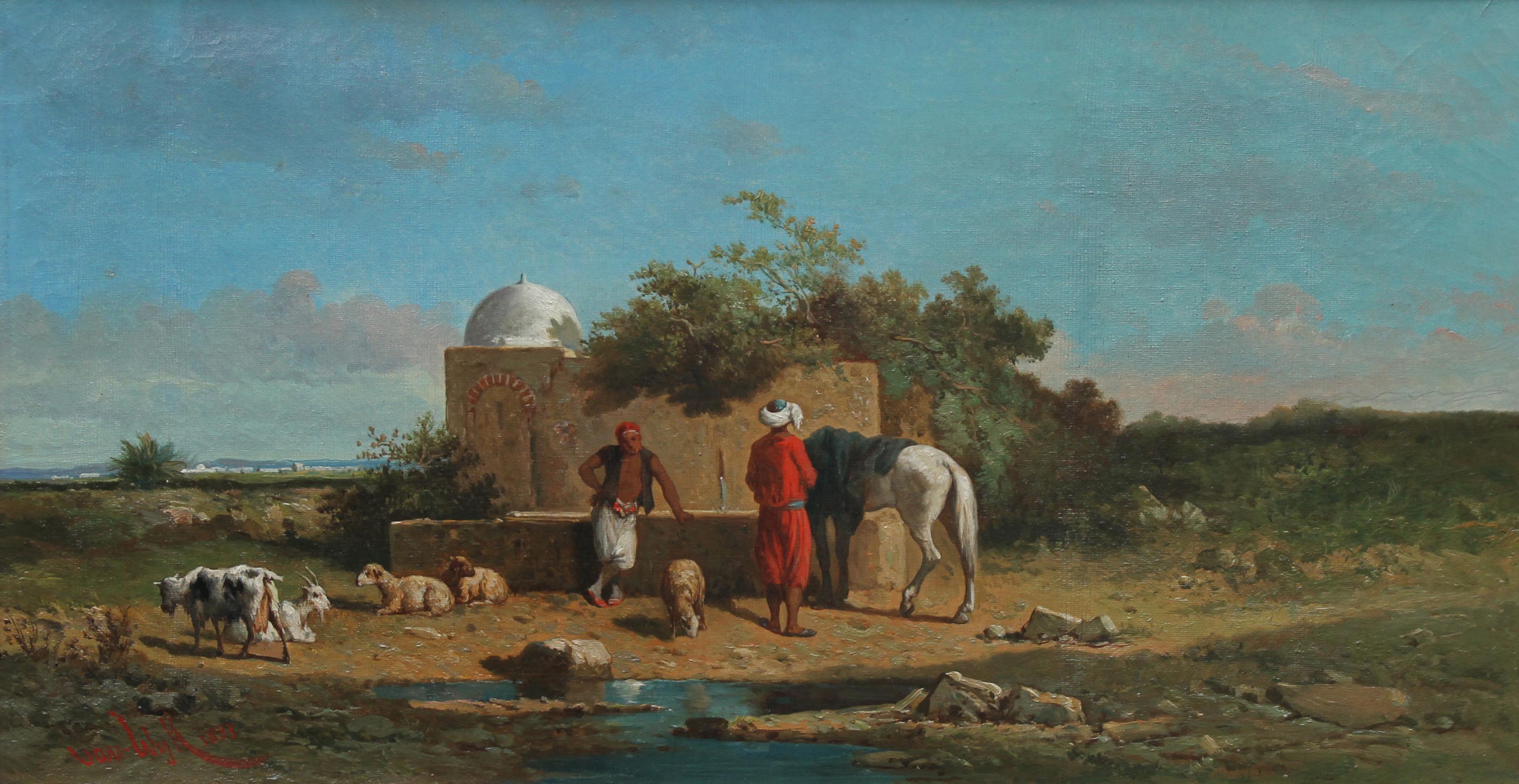 Henri Van Wyck - The Watering Hole - Richard Taylor Fine Art