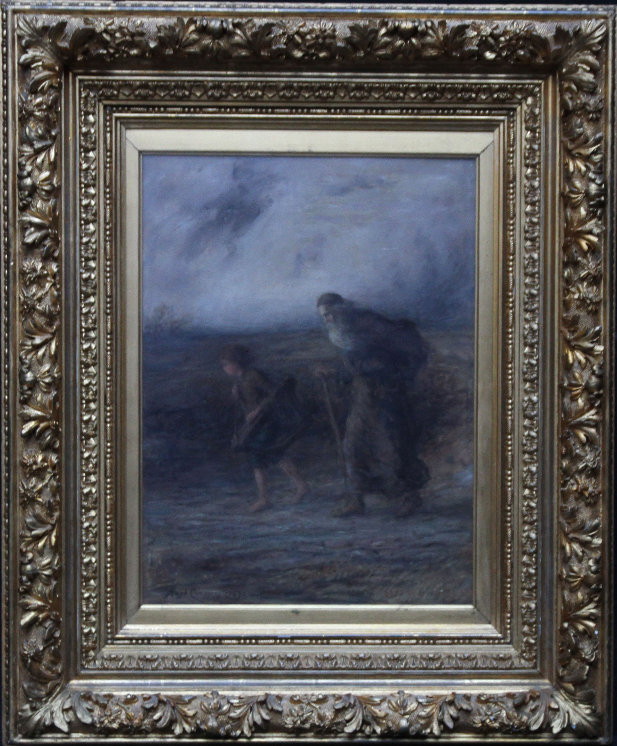 Hugh Cameron - Old Man and Boy with Harp - Richard Taylor Fine Art