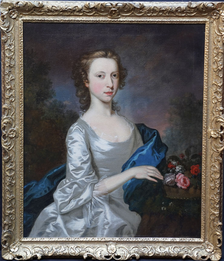Allan Ramsay (att) - Portrait of a Lady in Silver Dress - Scottish Old ...