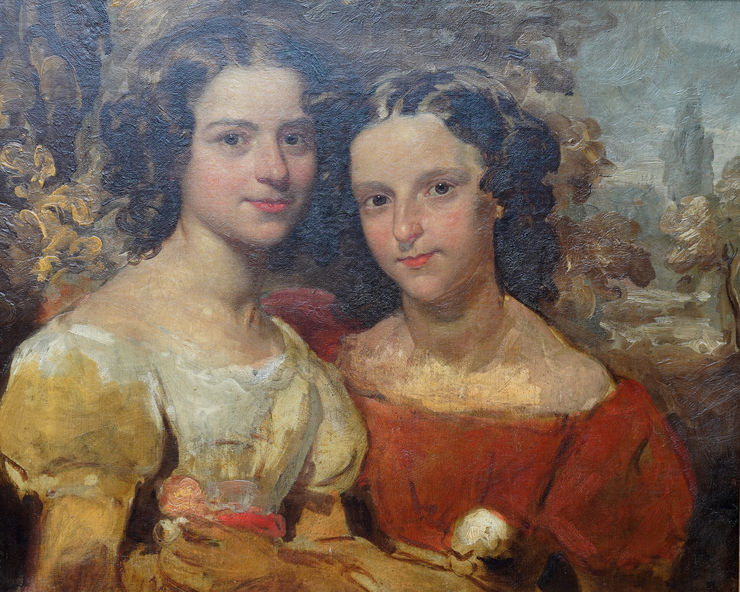 George Henry Harlow - Portrait of Pottinger Sisters in Landscape ...