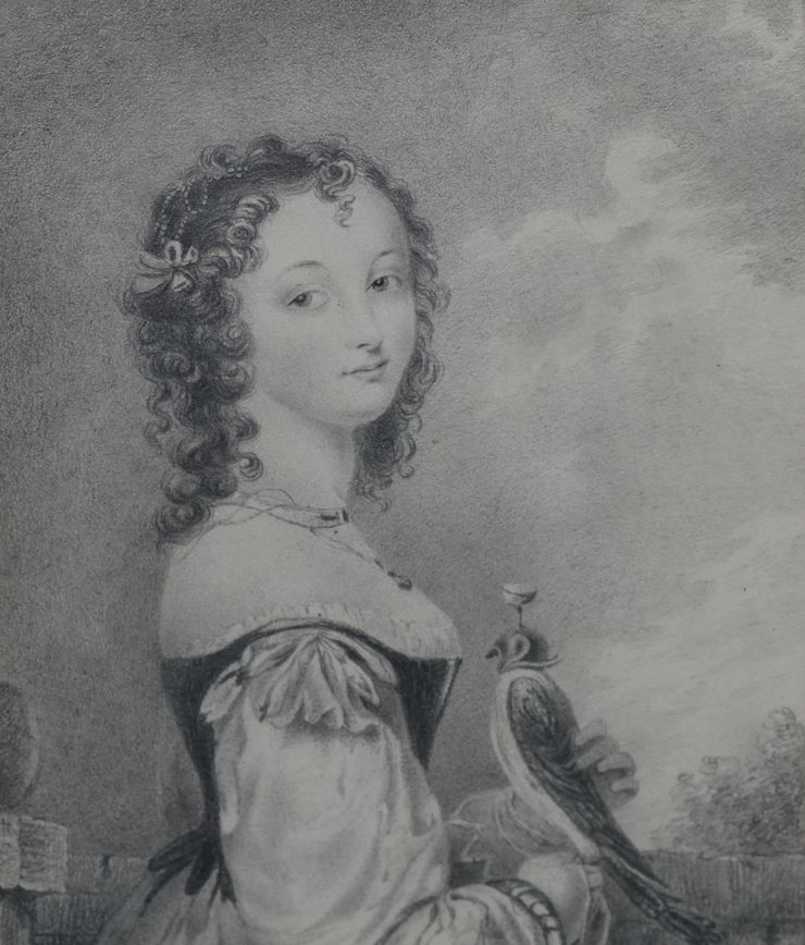 Moses Haughton - Young Girl Holding a Falcon - Richard Taylor Fine Art