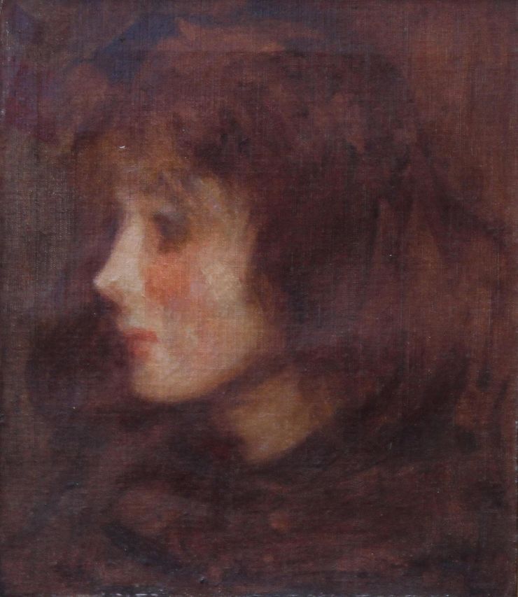 John Lavery (circle) - Portrait of a Young Girl - Richard Taylor Fine Art