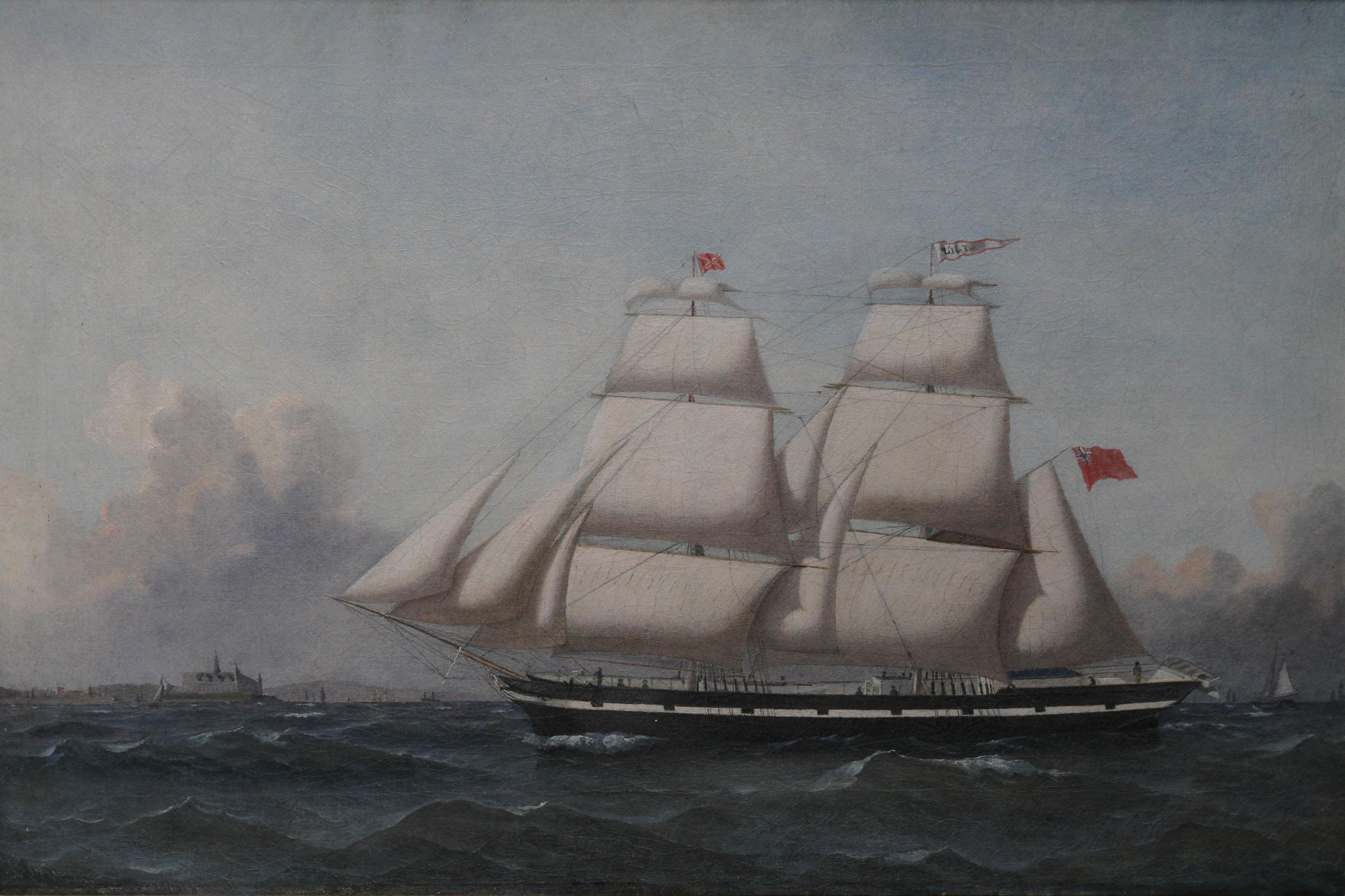 Reuben Chappell - Sailship in Full Rig - Victorian Seascape Marine ...