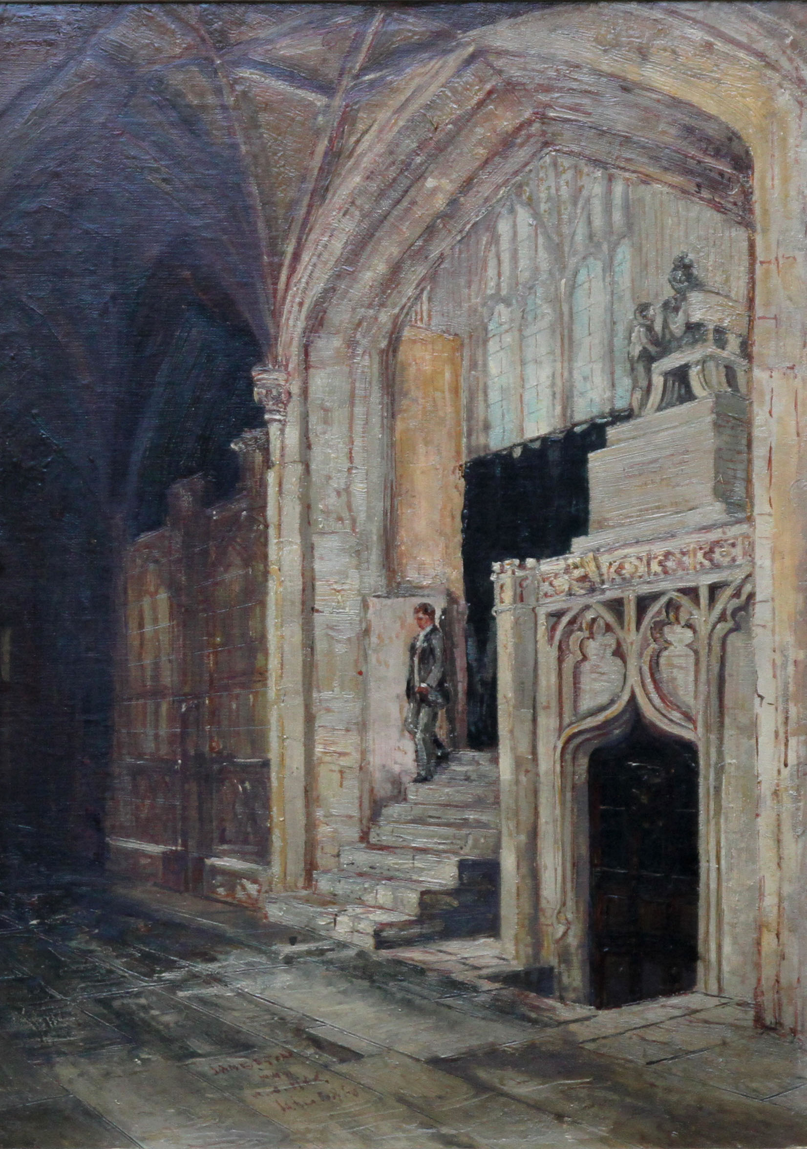 Philip F Walker - Church Interior - Victorian Religious British oil ...