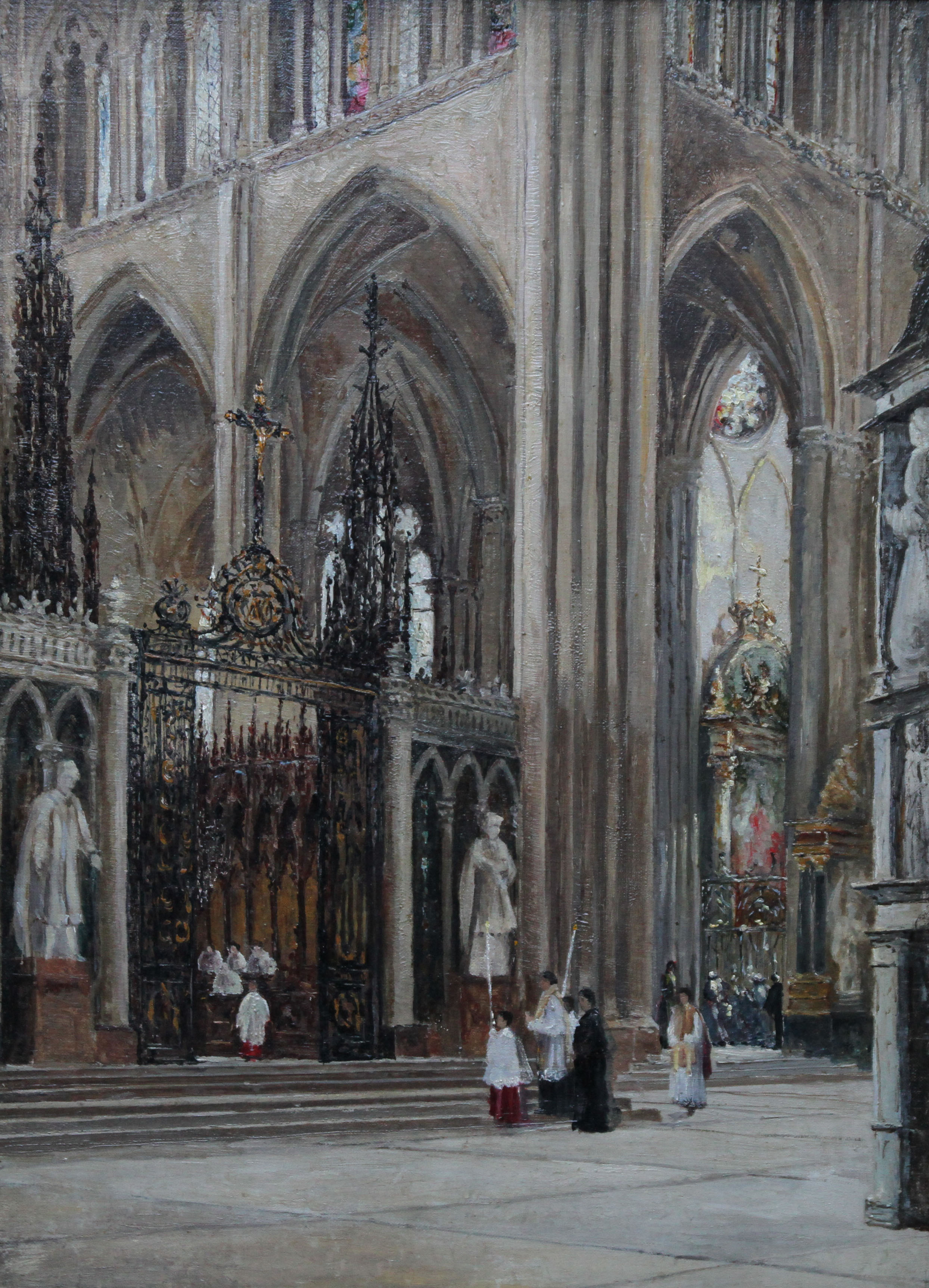 Philip F Walker - Church Interior Taking Mass - Richard Taylor Fine Art