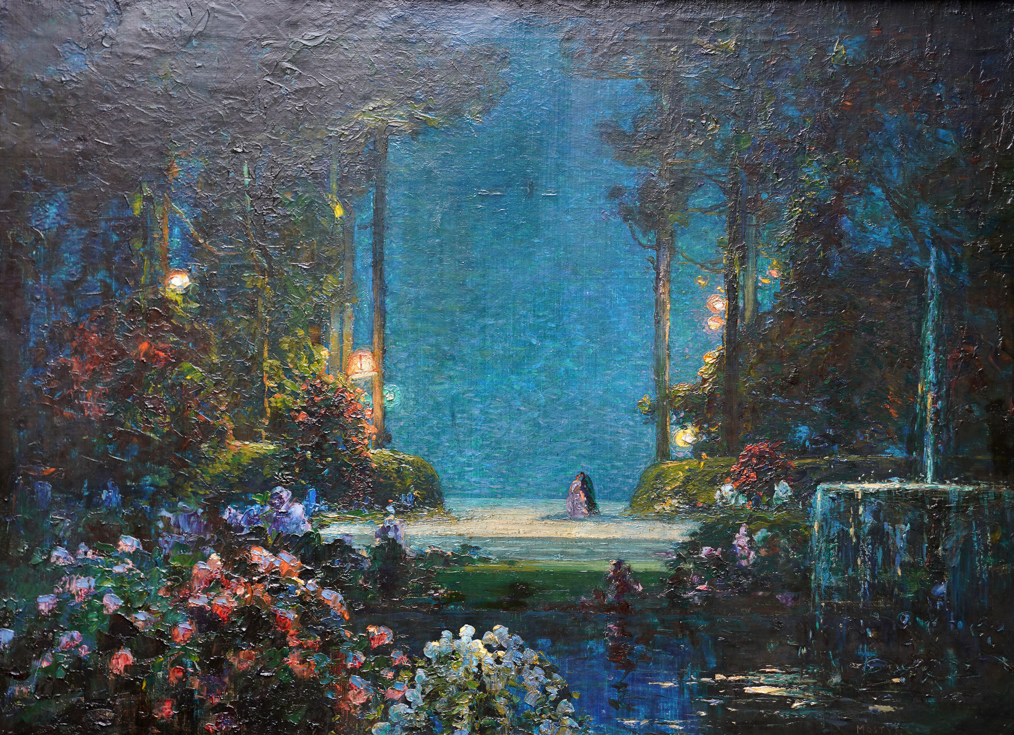 Tom Mostyn - Romantic Garden Landscape - British Impressionist oil ...